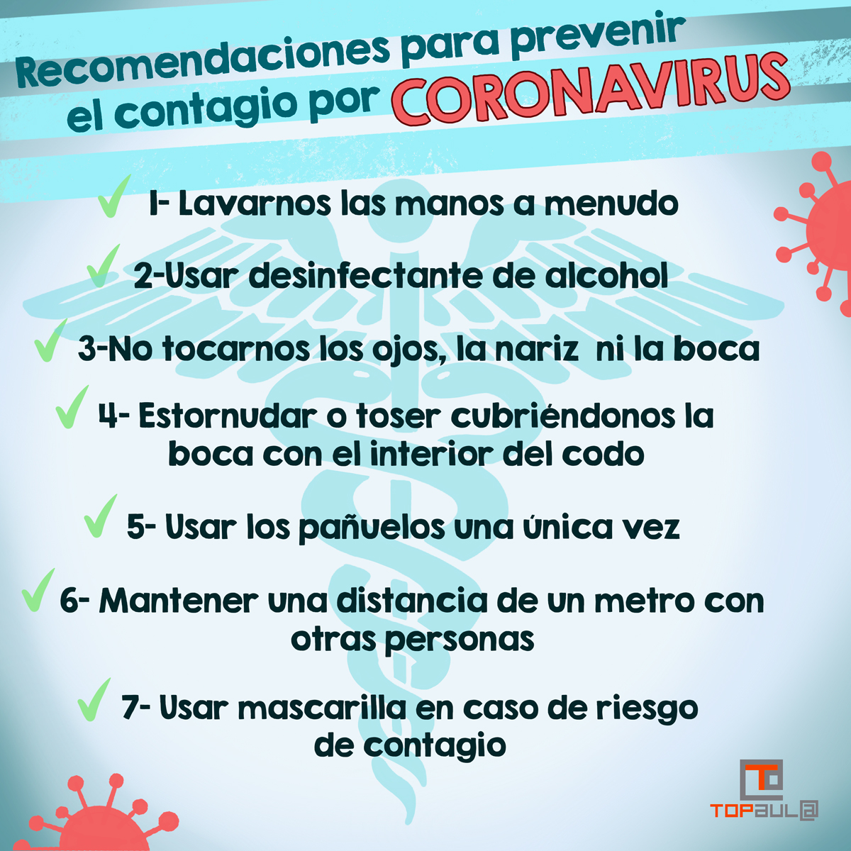 Recomendaciones para prevenir el contagio por coronavirus | TOP aul@